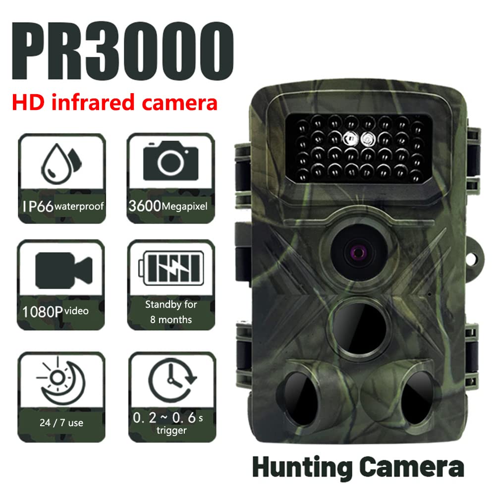 Trail Camera,2 pack 36MP 1080P Mini Trail Camera,Hunting Camera with 120°Wide-Angle 0.2s Trigger Speed,No Glow Night Vision Motion Activated IP67 Waterproof with 32GB Card for Wildlife Scouting