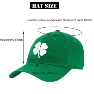 Shamrock-Baseball-Cap for Womens St.Patrick's Day Irish 4-Leaf-Clover-Baseball-Hat for Unisex Adjustable-Track-Hat