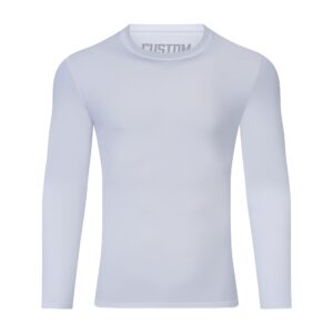 dejiato men's sport shirt long sleeve performance quick dry t-shirt lightweight running training shirt white