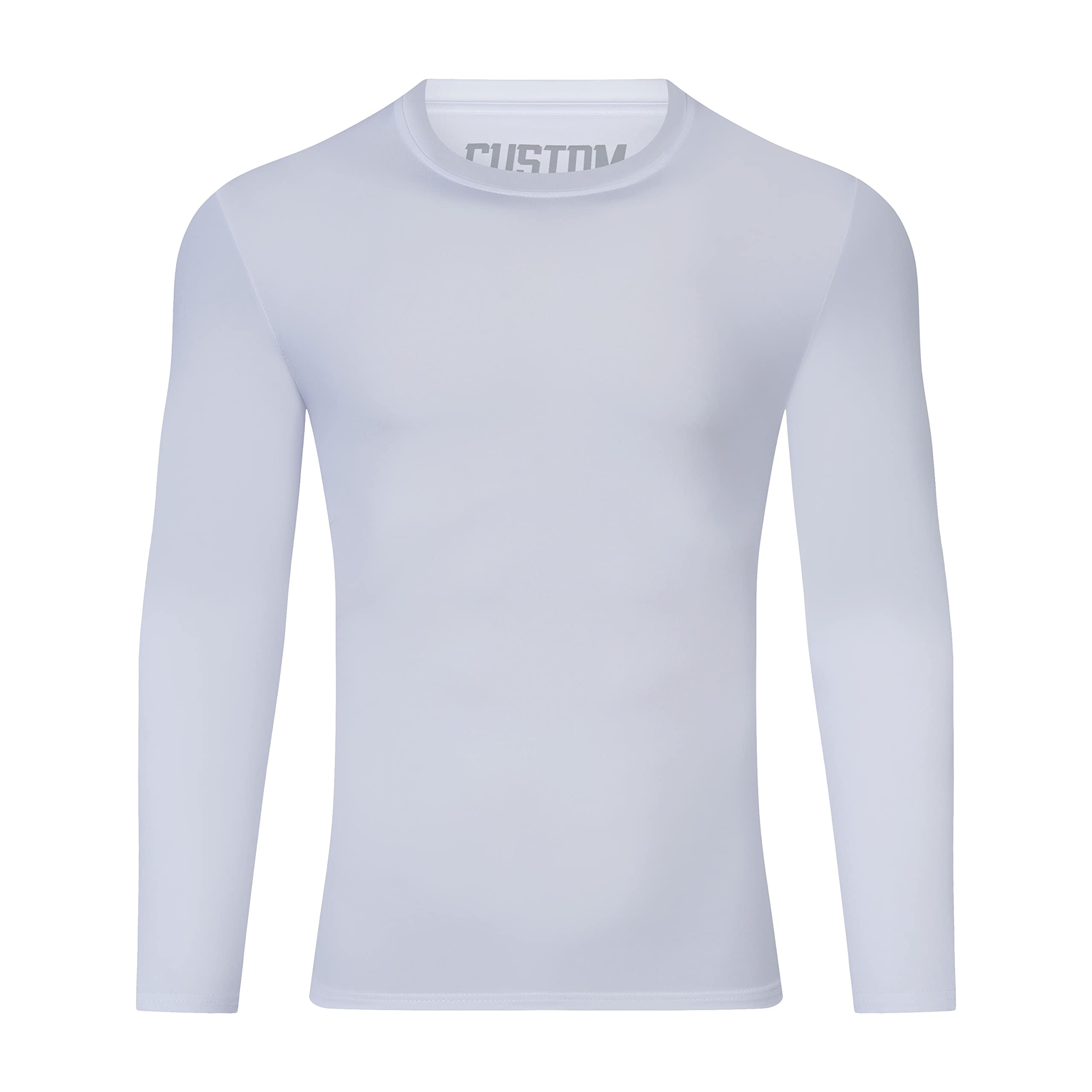 DEJIATO Men's Sport Shirt Long Sleeve Performance Quick Dry T-Shirt Lightweight Running Training Shirt White