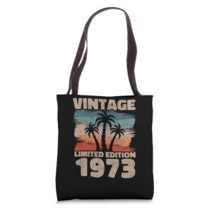 vintage 1973 limited edition, legend since 1973 tote bag