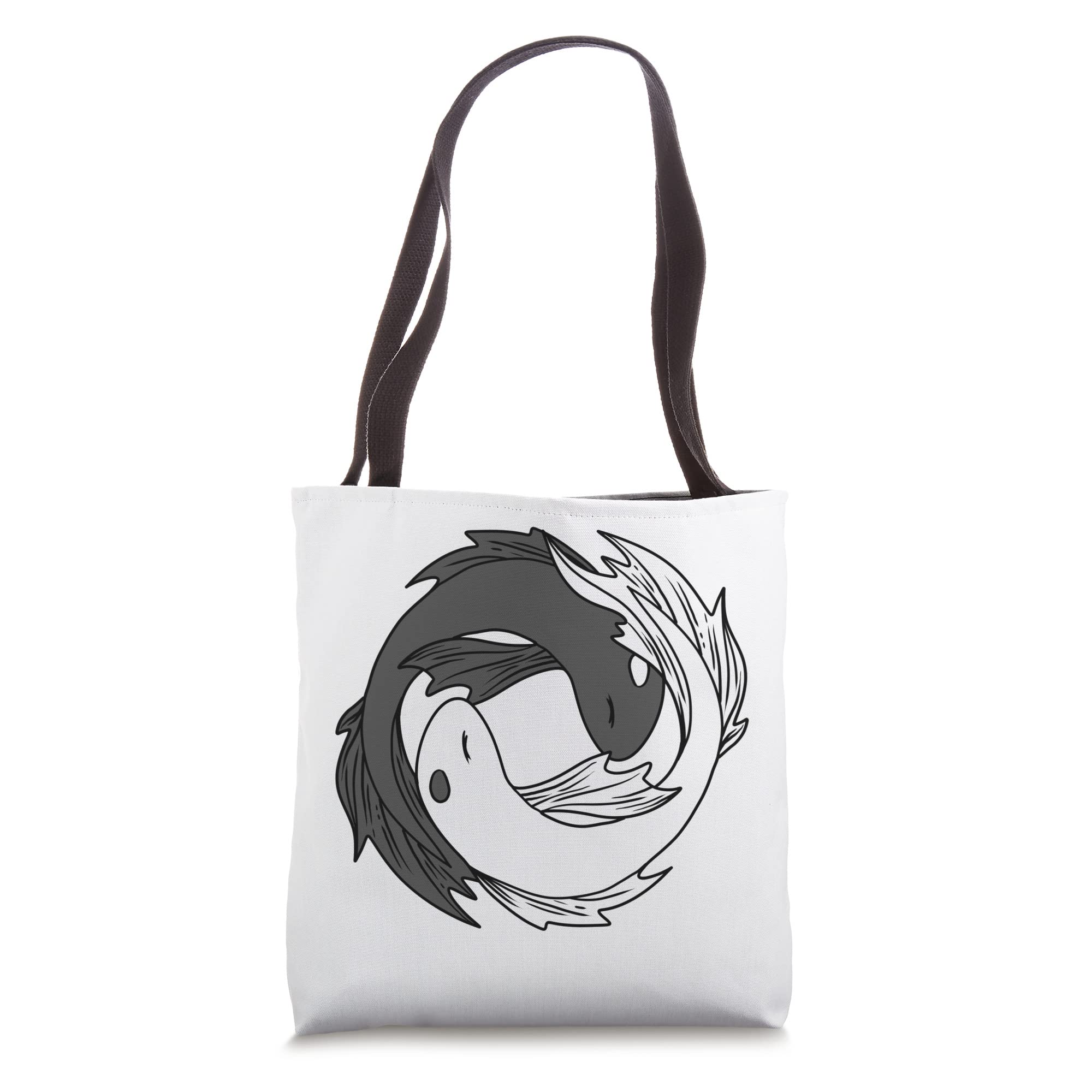 Yin and Yang Koi Pose fish Meditation Acro Hatha Yoga Tote Bag