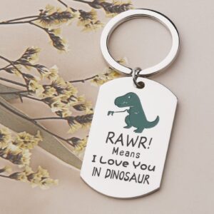 TTJHGYQO Dinosaur Keychain, Cute Halloween Keychain RAWR Mean I Love You in Dinosaur Couple Keychain for Best Friend Boyfriend Boyfriend Keychain for Him and Her