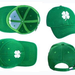 St. Patrick's Day 4 Leaf Clover Baseball Hat Adjustable Embroidery Shamrock Baseball Cap for Men and Women