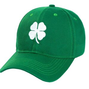 St. Patrick's Day 4 Leaf Clover Baseball Hat Adjustable Embroidery Shamrock Baseball Cap for Men and Women