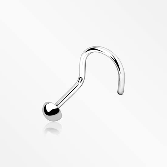 Satix 18G Implant Grade Titanium Nose Ring Piercing Nose Bone L Shaped Nose Screws Rings 2mm Dome Bead