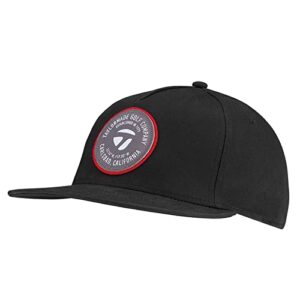 taylormade golf 5 panel flatbill hat black