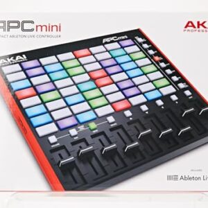 AKAI Professional APC Mini MK2 - USB MIDI Pad Controller for Clip Launching with Ableton Live Lite, 64 RGB Pads, Drum and Note Mode and MIDI Mixer