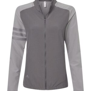 adidas Womens 3-Stripes Full-Zip Jacket, S, Grey Five/Grey Three