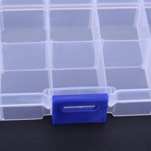 10 Grids Fishing Lure Storage Box, Plastic Storage Box Transparent Fishing Tackle Box, Square Storage Case Fish Hook Lure Box(Transparent Pink Buckle)