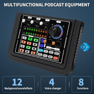 Hayner-Seek Audio Interface Podcast Equipment Bundle for 2, Podcast Kit Audio Interface with Sound DJ Mixer for Live Streaming/Recording/Gaming, Phone/PC/Laptop