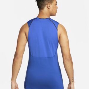 Nike Pro Dri-Fit Men's Slim Fit Sleeveless Top (as1, Alpha, l, Regular, Regular, Game Royal/Black/Black)