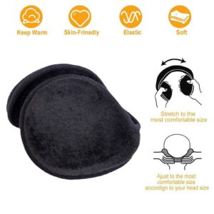 Winter Earmuffs for Men Women, Unisex Fleece Ear Warmer Ear Cover Behind the Head Earmuffs Wrap for Outdoor Sport