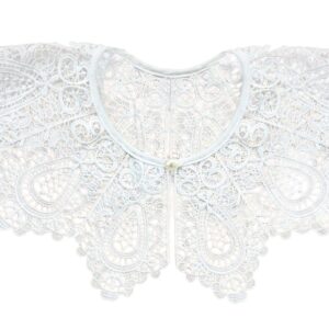 WENLOOY Retro Hollow Out Lace Floral False Collar Detachable Fake Collar for Women Girl