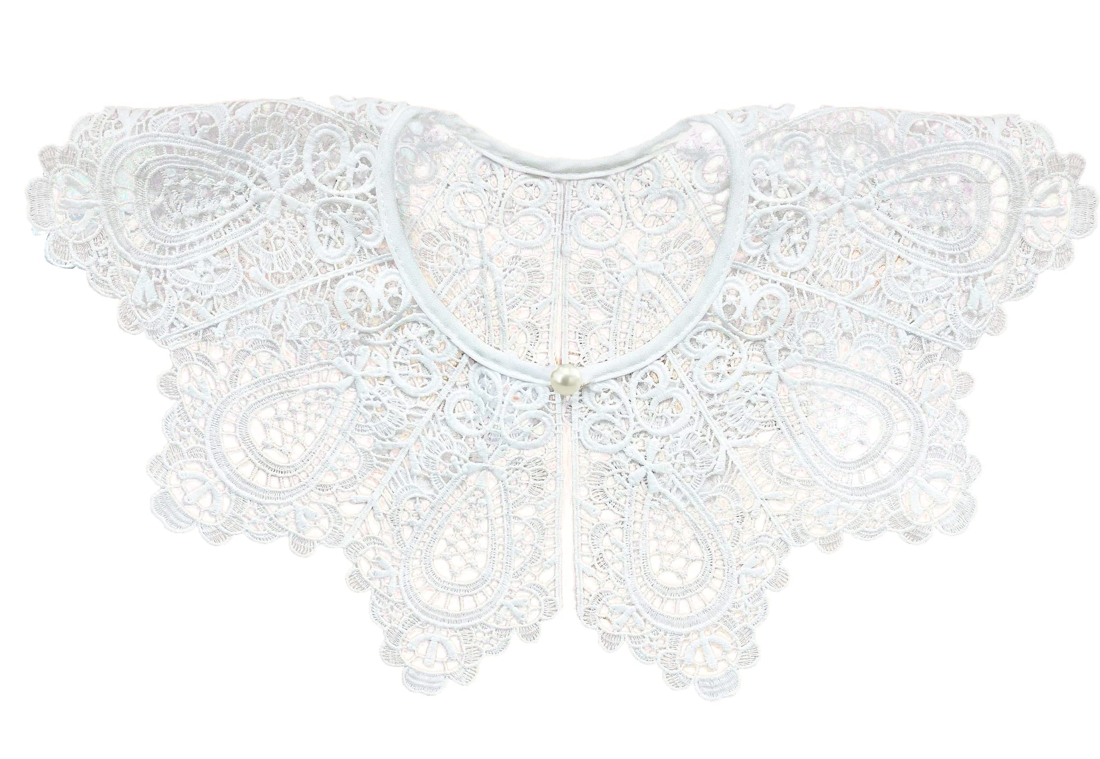 WENLOOY Retro Hollow Out Lace Floral False Collar Detachable Fake Collar for Women Girl