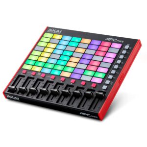 akai professional apc mini mk2 - usb midi pad controller for clip launching with ableton live lite, 64 rgb pads, drum and note mode and midi mixer