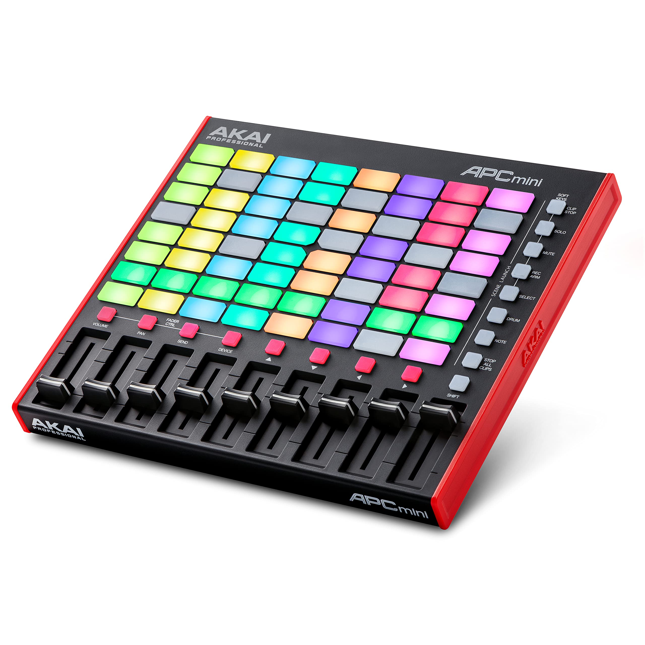 AKAI Professional APC Mini MK2 - USB MIDI Pad Controller for Clip Launching with Ableton Live Lite, 64 RGB Pads, Drum and Note Mode and MIDI Mixer