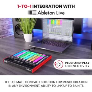 AKAI Professional APC Mini MK2 - USB MIDI Pad Controller for Clip Launching with Ableton Live Lite, 64 RGB Pads, Drum and Note Mode and MIDI Mixer