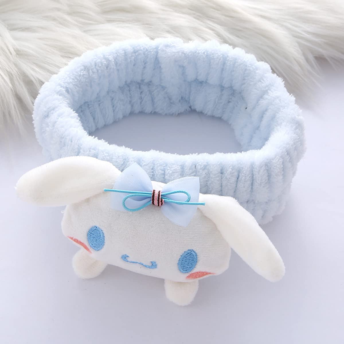 Kawaii Spa Headband for Washing Face, Cute Blue Headband for Make Up, Washing, Party, Soft Headband for Woman Girls