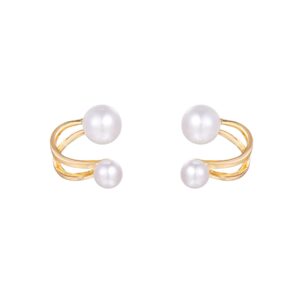 hoop earrings for women dangling pearl earrings women's drop dangle earrings holiday earrings shell pearl hypoallergenic stud hanging jewelry for women birthday party bridal wedding(two pearl)