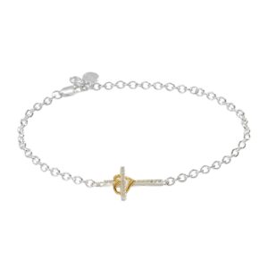 alex and ani cross and heart bracelet, sterling silver