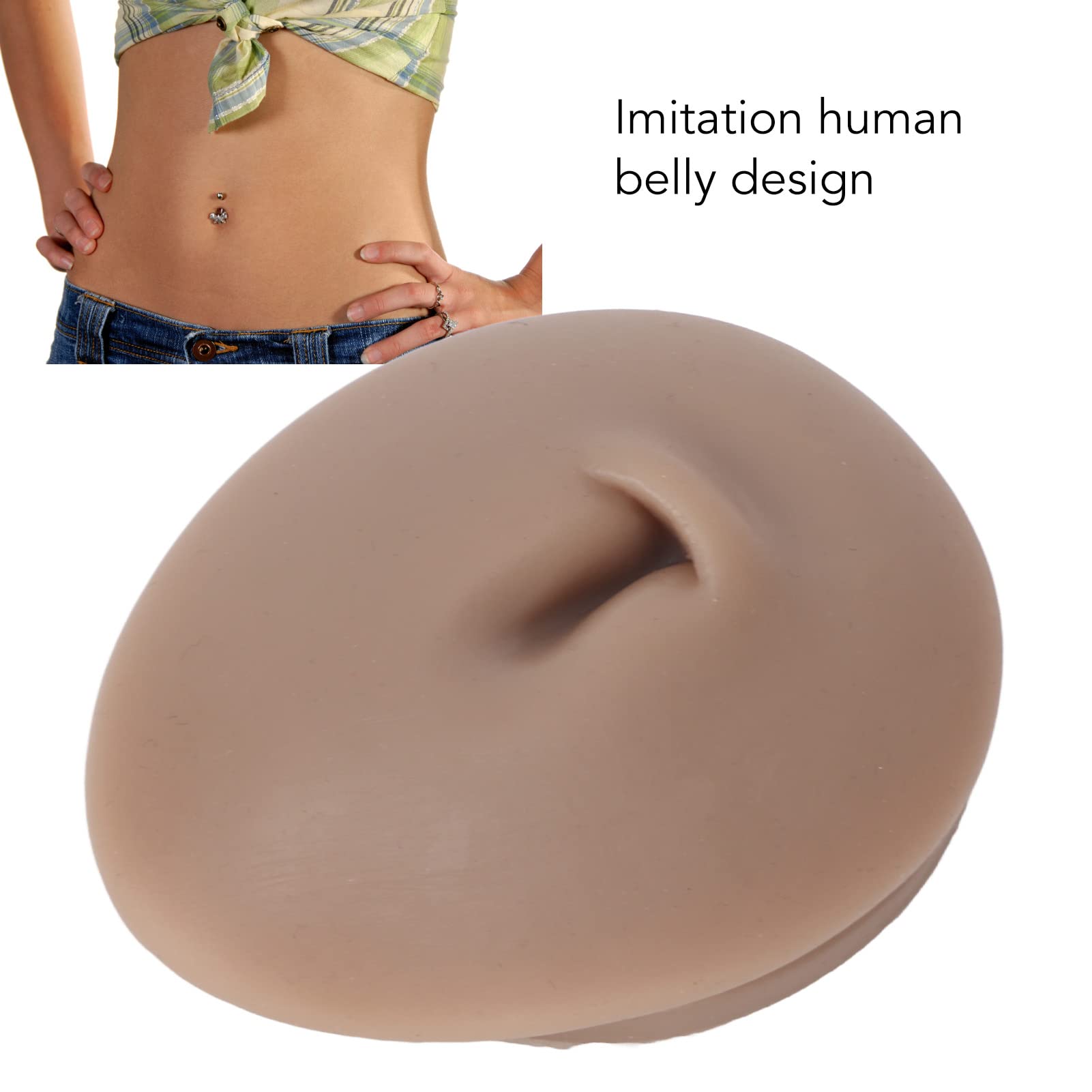 3D Belly Model - Soft Silicone Practice Acupuncture Display Belly Button Model for Practice and Teaching Display (Deep Skin Color)