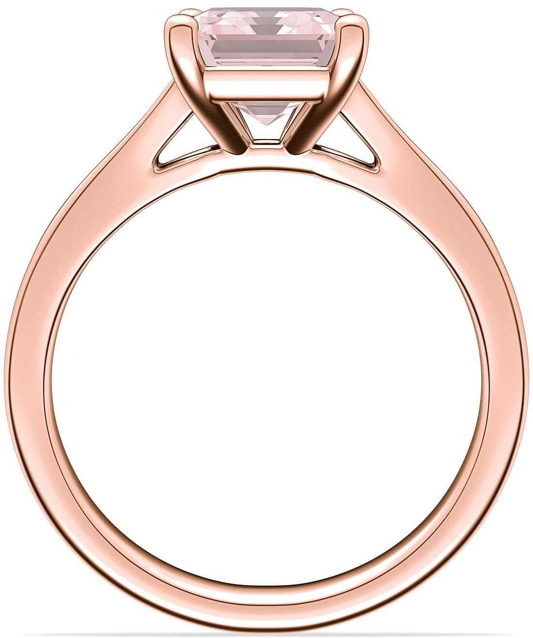 Thegoldencrafter 2.00 Carat Emerald Cut Morganite Ring 925 Sterling Silver Split Shank Solitaire Engagement Ring 14K Rose Gold Plated Anniversary Ring (12)