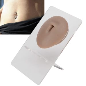 3D Belly Model - Soft Silicone Practice Acupuncture Display Belly Button Model for Practice and Teaching Display (Deep Skin Color)