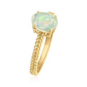 Canaria Opal Twisted Ring in 10kt Yellow Gold. Size 7