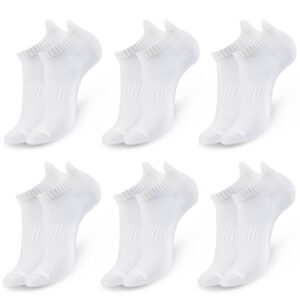 ballhull women's and men's running ankle socks low cut breathable socks with tab 6 pairs, black