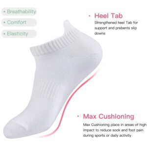 BallHull Women's and Men's Running Ankle Socks Low Cut Breathable Socks With Tab 6 Pairs, Black