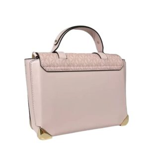 Michael Kors Manhattan Medium Leather and Logo Satchel (DK Powder Blush)