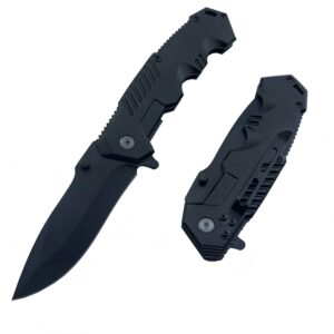 labstandard pocket folding knife with 3.34” stainless steel blade and aluminum handle-folding hunting camping knife with liner