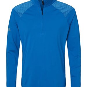 adidas Mens Shoulder Stripe Quarter-Zip Pullover, M, Glory Blue