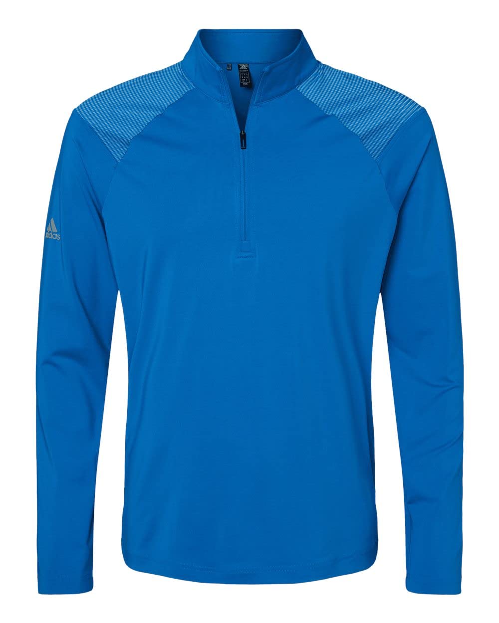 adidas Mens Shoulder Stripe Quarter-Zip Pullover, M, Glory Blue