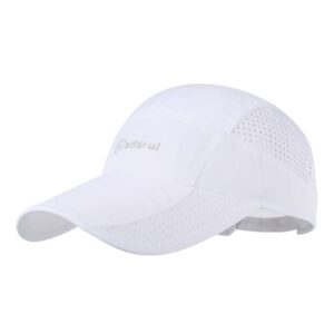 geyanuo running hat for women men, quick drying baseball cap, unstructured mesh outdoor workout hat, sports hat for golf hiking tennis white