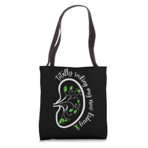 my new kidney recipient post kidney transplant recovery tote bag