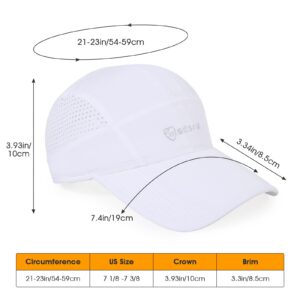 Geyanuo Running Hat for Women Men, Quick Drying Baseball Cap, Unstructured Mesh Outdoor Workout Hat, Sports Hat for Golf Hiking Tennis White