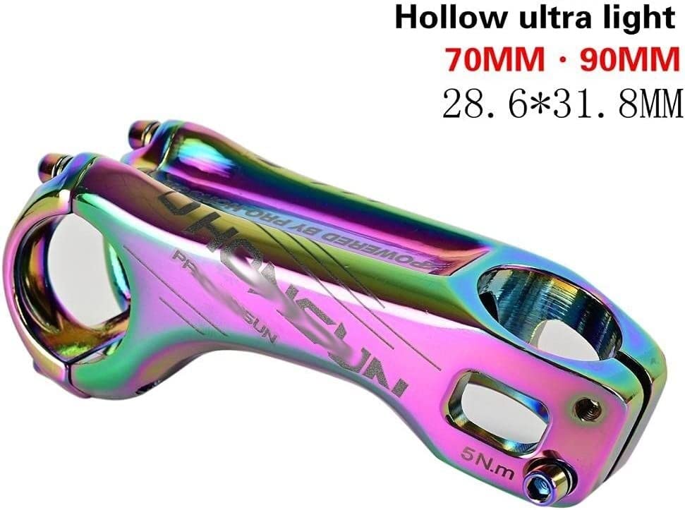 ZECHAO Road Bike Stem,Aluminum Alloy 17 Degree Mountain Bike Stem 70/ 90MM 31.8 * 28.6MM XC Mountain AM Bike Handlebar Mountain Stem Bike Stem (Color : Colorful, Size : 90mm)