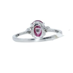 Diamond Cocktail Rings For Woman Natural Ruby Gemstone ring for Girls 925 Solid Silver Band 6x8 mm (10)