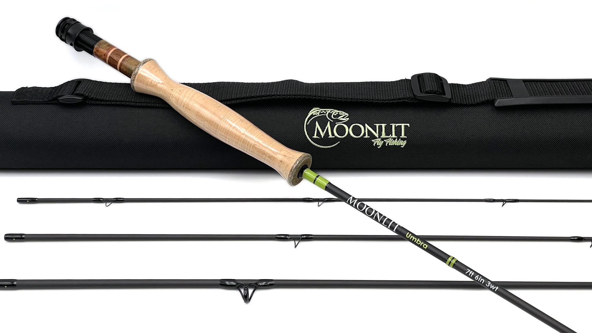 Moonlit Fly Fishing Umbra Fly Rod with Case & Sock, 3wt - 7ft 6in