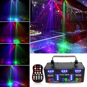 wuzstar dj party lights,21 lens rgb uv disco strobe light indoor support dmx 512 ravelight with remote control for home parties karaoke birthday wedding bar