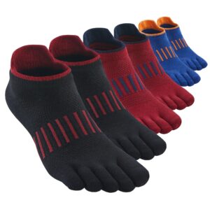 women toe socks low cut no show wicking 5 finger split cotton athletic 6 pack