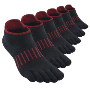 women toe socks low cut no show wicking 5 finger split cotton athletic 6 pack