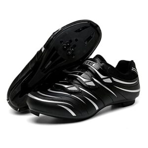 SDEQA Cycling Shoes for Men Women Road Cycling Bike Shoes Compatible Cleat Peloton Shoe with SPD and Delta Lock Pedal Indoor/Outdoor,Black,9