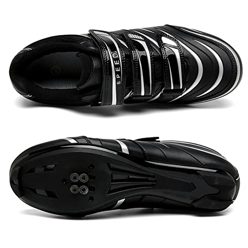 SDEQA Cycling Shoes for Men Women Road Cycling Bike Shoes Compatible Cleat Peloton Shoe with SPD and Delta Lock Pedal Indoor/Outdoor,Black,9