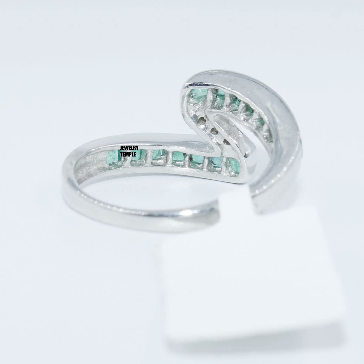 Natural Emerald Gemstone ring for Girls/Diamond Cocktail Rings For Woman / 925 Solid Silver Wedding Band / 2x2 mm (8)