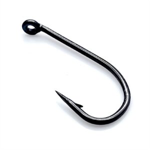 universal fly fishing hooks 50pcs fly fishing dry fly hook standard wire nymph fish hook black finish trout fly tying material carp sharp accessories freshwater saltwater fishing hooks ( color : 6 , s