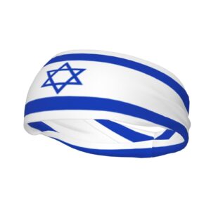 israeli national flag sports headbands unisex yoga non-slip quick-drying workout hairband