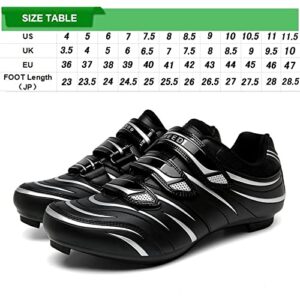 SDEQA Cycling Shoes for Men Women Road Cycling Bike Shoes Compatible Cleat Peloton Shoe with SPD and Delta Lock Pedal Indoor/Outdoor,Black,9